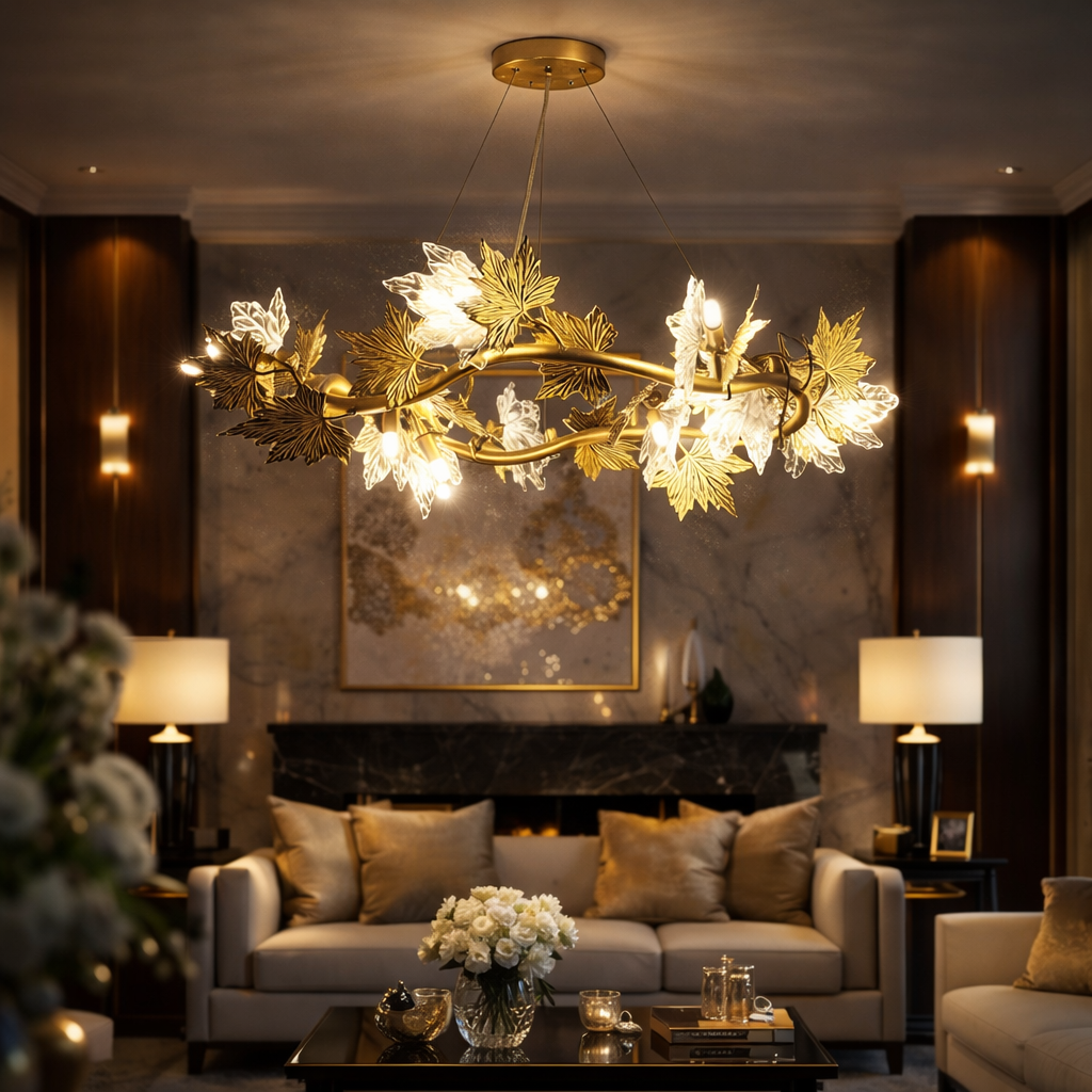 Candelabru Modern, CM260/500GD, 6xE14, Diametru 50cm, Auriu, Inaltime ...
