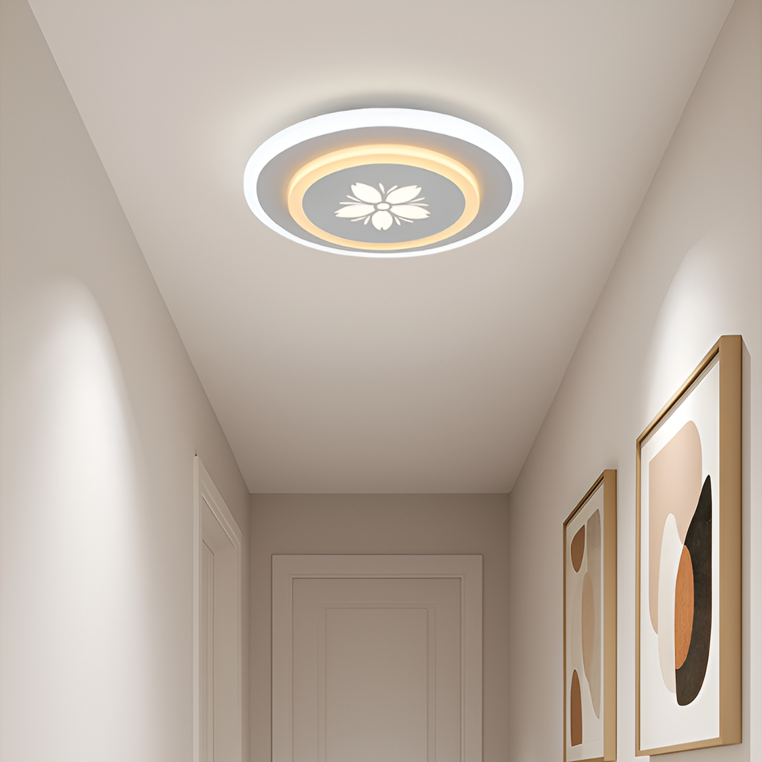 Lustra LED GUARELLA, 39W, Rotunda, lumina Rece/Calda/Neutra, Alb ...