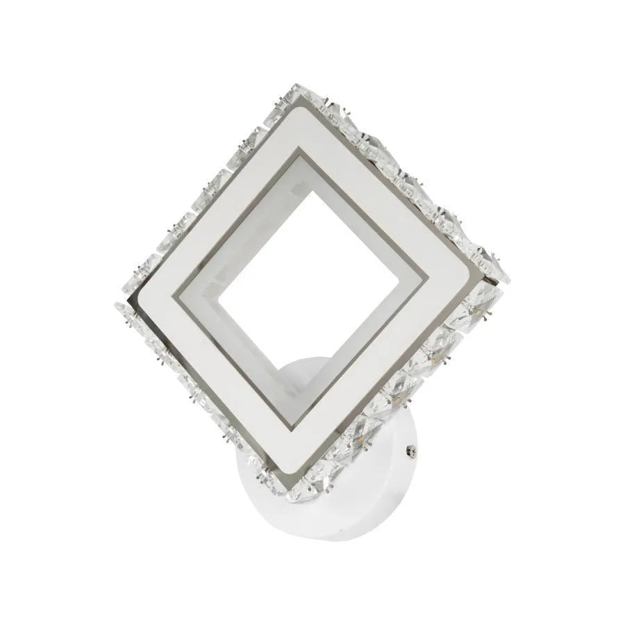 Aplica LED TERRANO cu Cristale, Patrat, 24W, Lumina Rece/Calda/Neutra ...