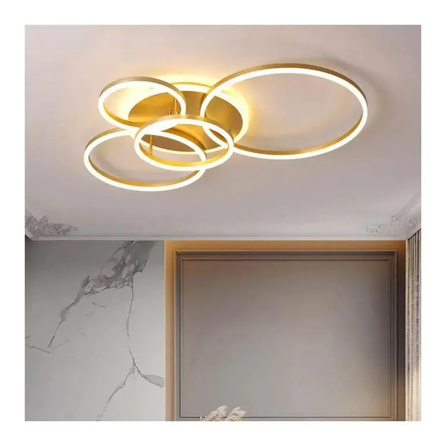 Lustra LED cu telecomanda LYRA 220W, 4 Cercuri, lumina Rece/Calda/Neut ...