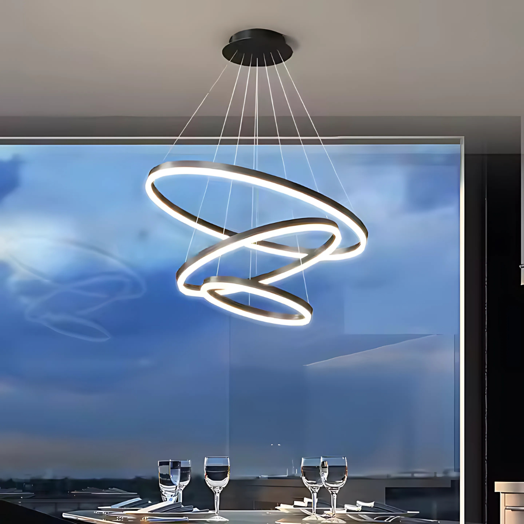 Lustra LED suspendata PAGANO 95W, Lumina Rece/Calda/Neutra, Negru, Ina ...