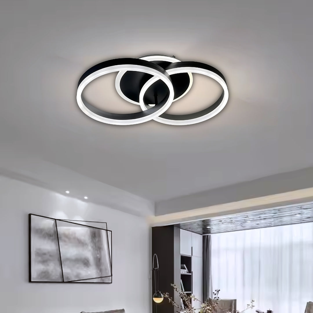 Lustra LED cu telecomanda RIGA LILITH 34W, 2 Cercuri, lumina Rece/Cald ...