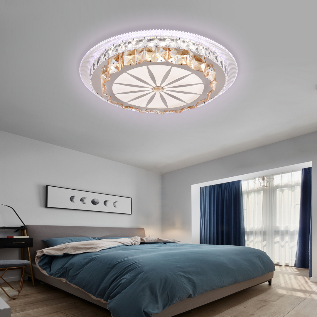 Lustra LED cu telecomanda DAVIDE RGB 62W, lumina Albastra/Rece/Calda ...