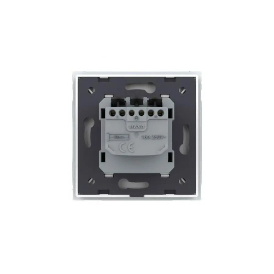 Priza Schuko simpla, borne fara surub, cu rama sticla, Auriu, Livolo ...