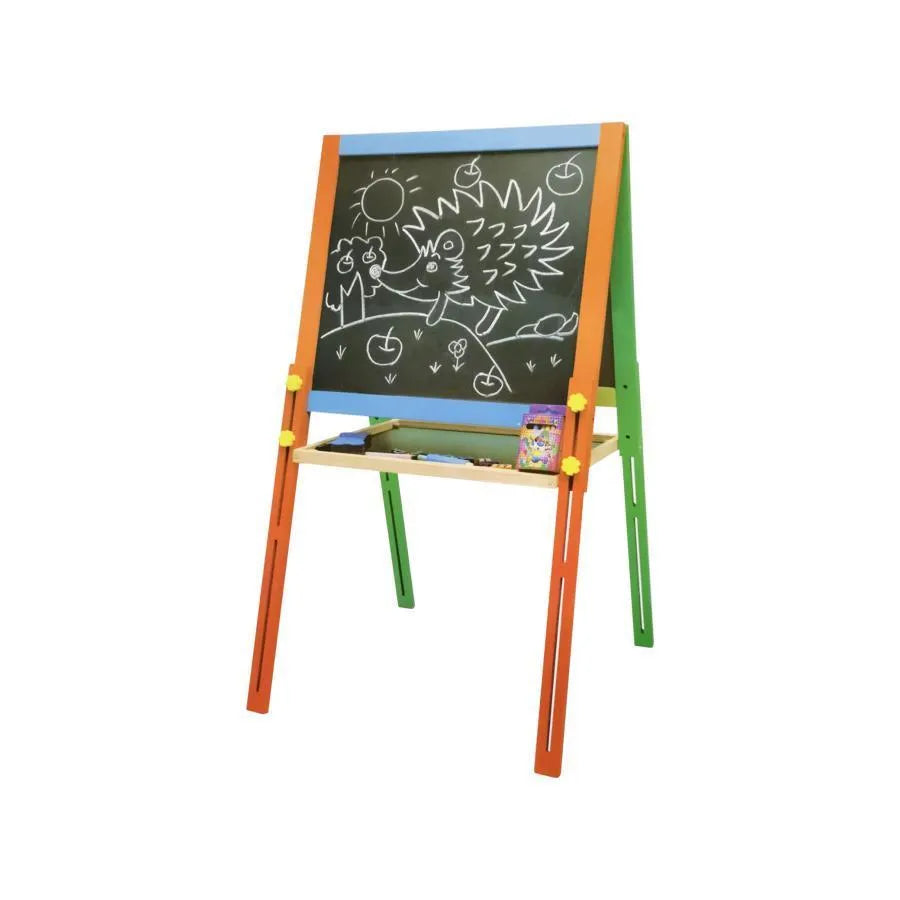 Tabla Scolara Dubla cu Numere si Litere, 12 Crete Colorate, Lemn si Pl ...